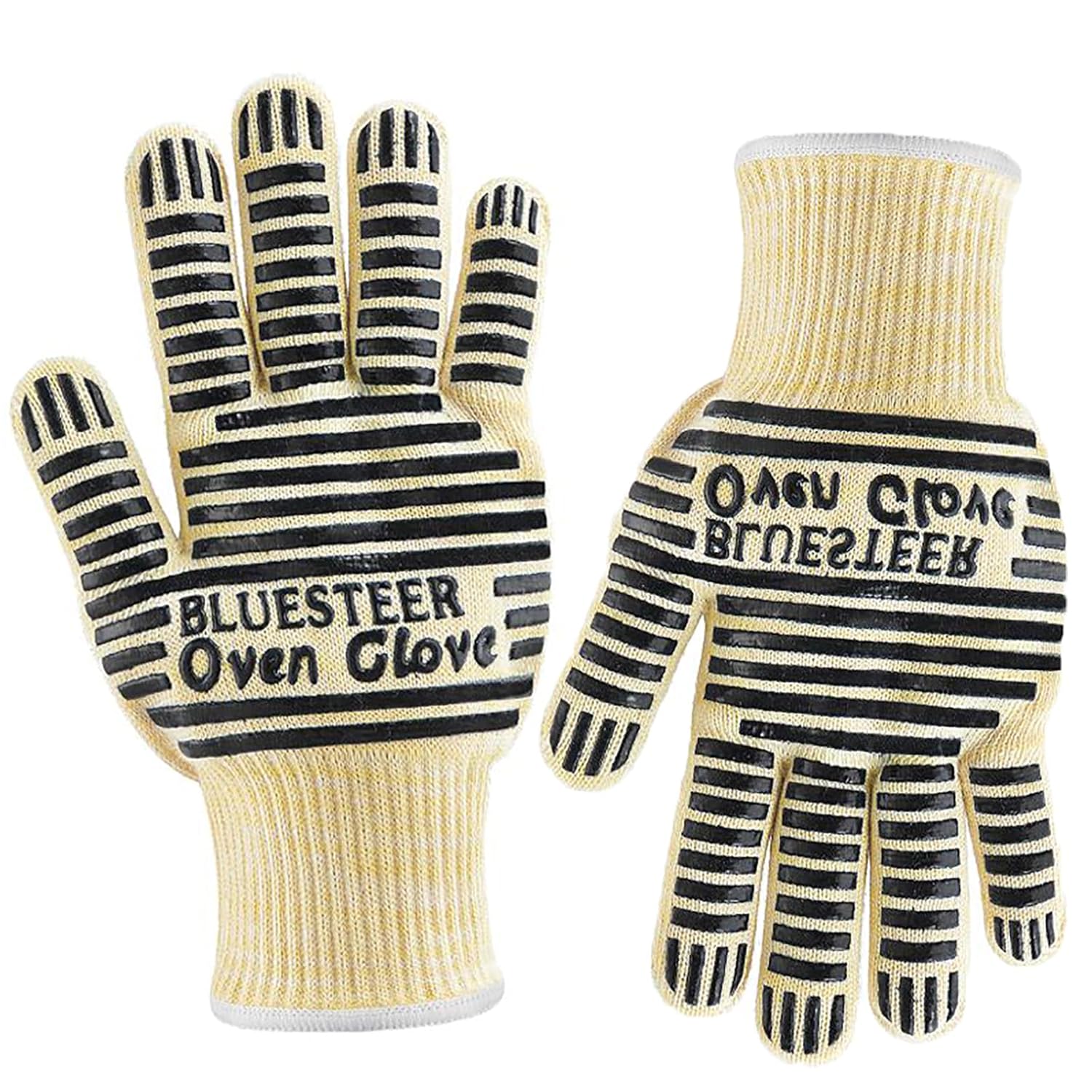 Amazon.com: Oven Gloves with Fingers, Oven Mitts Heat Resistant 500 ...