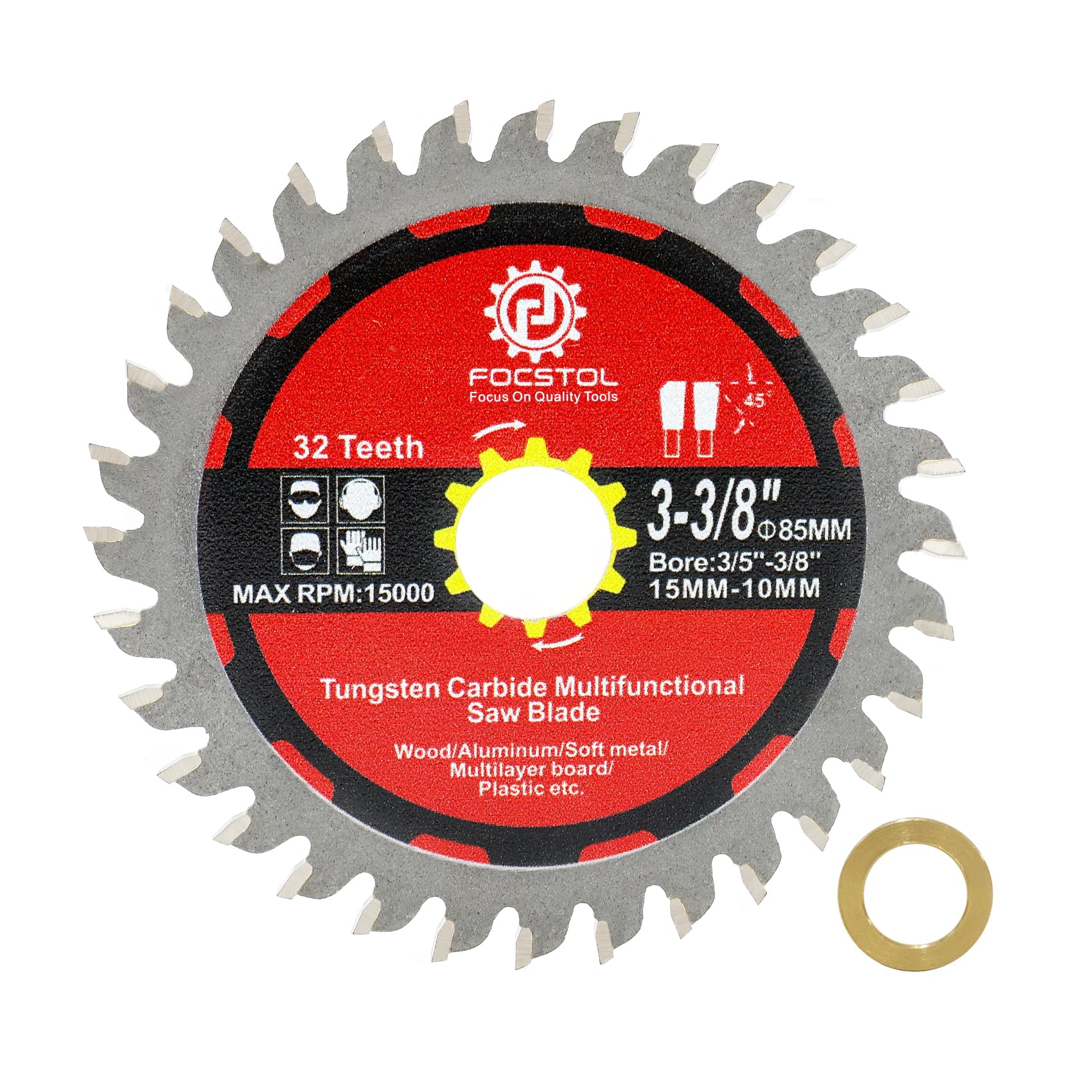 3-3/8 Inch Wood Cutting Circular Saw Blade - FOCSTOL 32 Tooth TCT ...