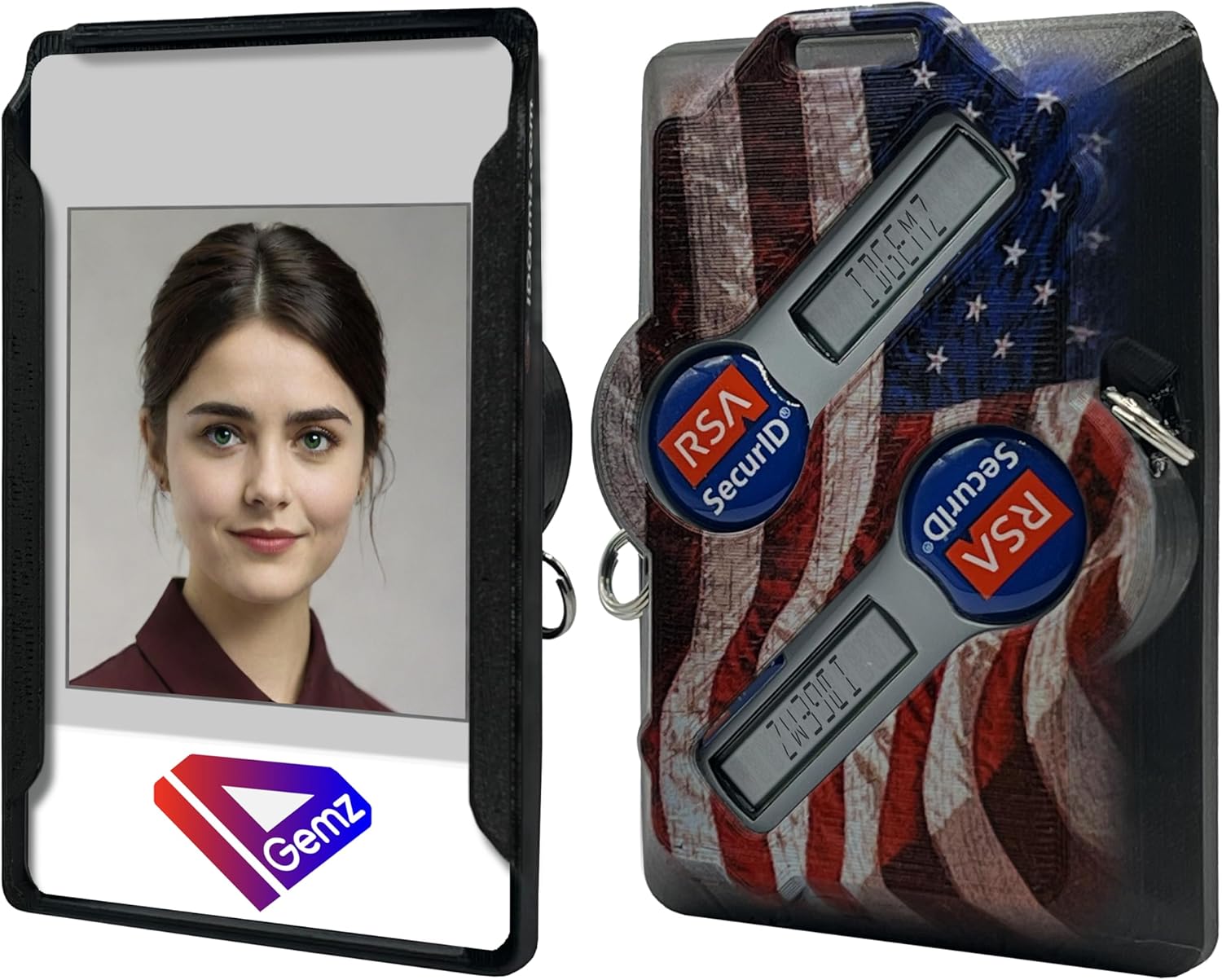 Amazon.com : IDGemz American Flag Badge Holder for RSA SecurID Tokens ...