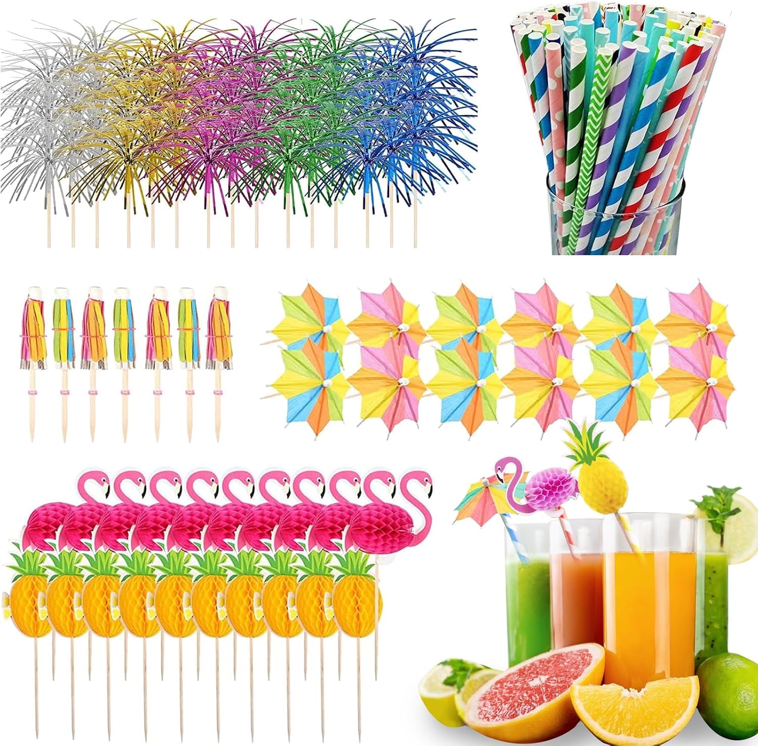 Tomtary Cocktail Accessories for Drinks 100pcs Cocktail Paper Umbrellas ...