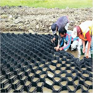 Amazon.co.jp: Gravel Protection Mat Slope Erosion Control Geogrid ...