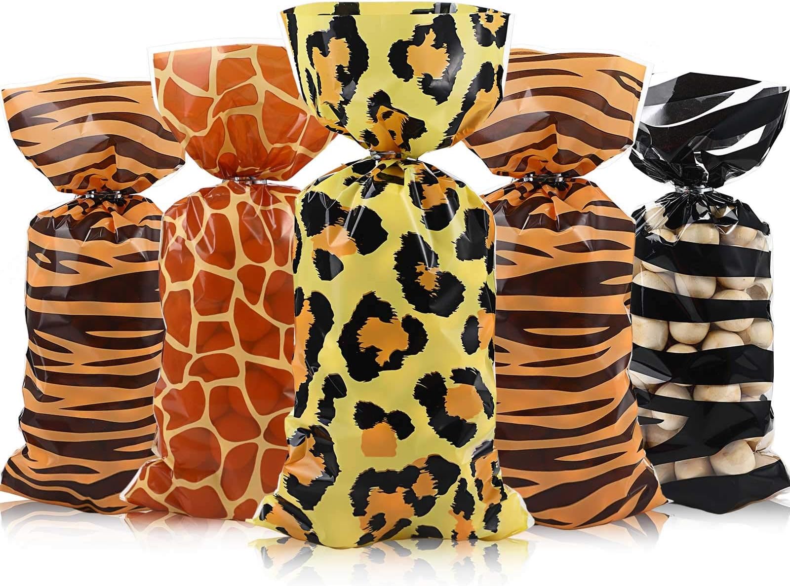 Amazon.com: Pasimy 60 Pcs Jungle Animal Treat Bags Green Gold Safari ...