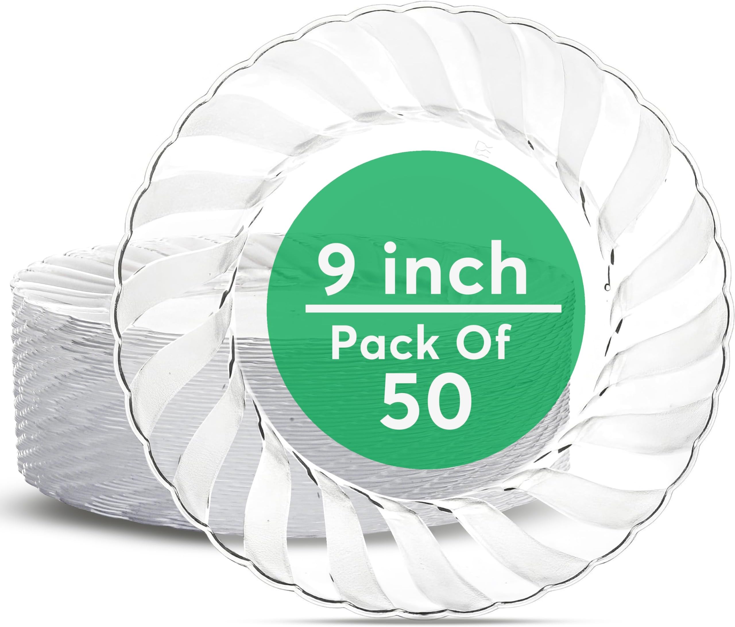 Amazon.com: Modern Made 50 Count Clear Plastic Plates for Party - 9 ...