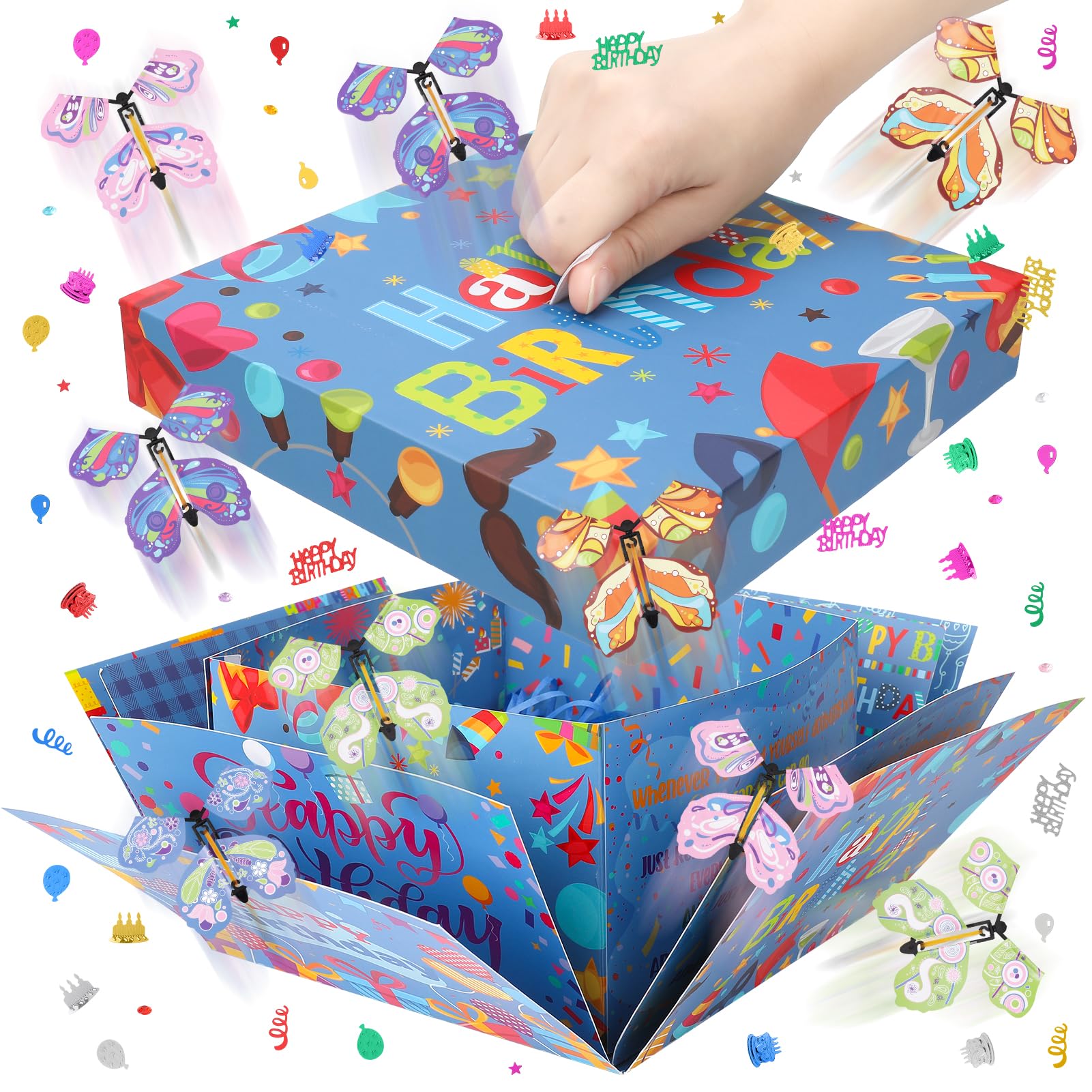 Amazon.com: XLSXEXCL Birthday Explosion Gift Box, Flying Butterfly ...