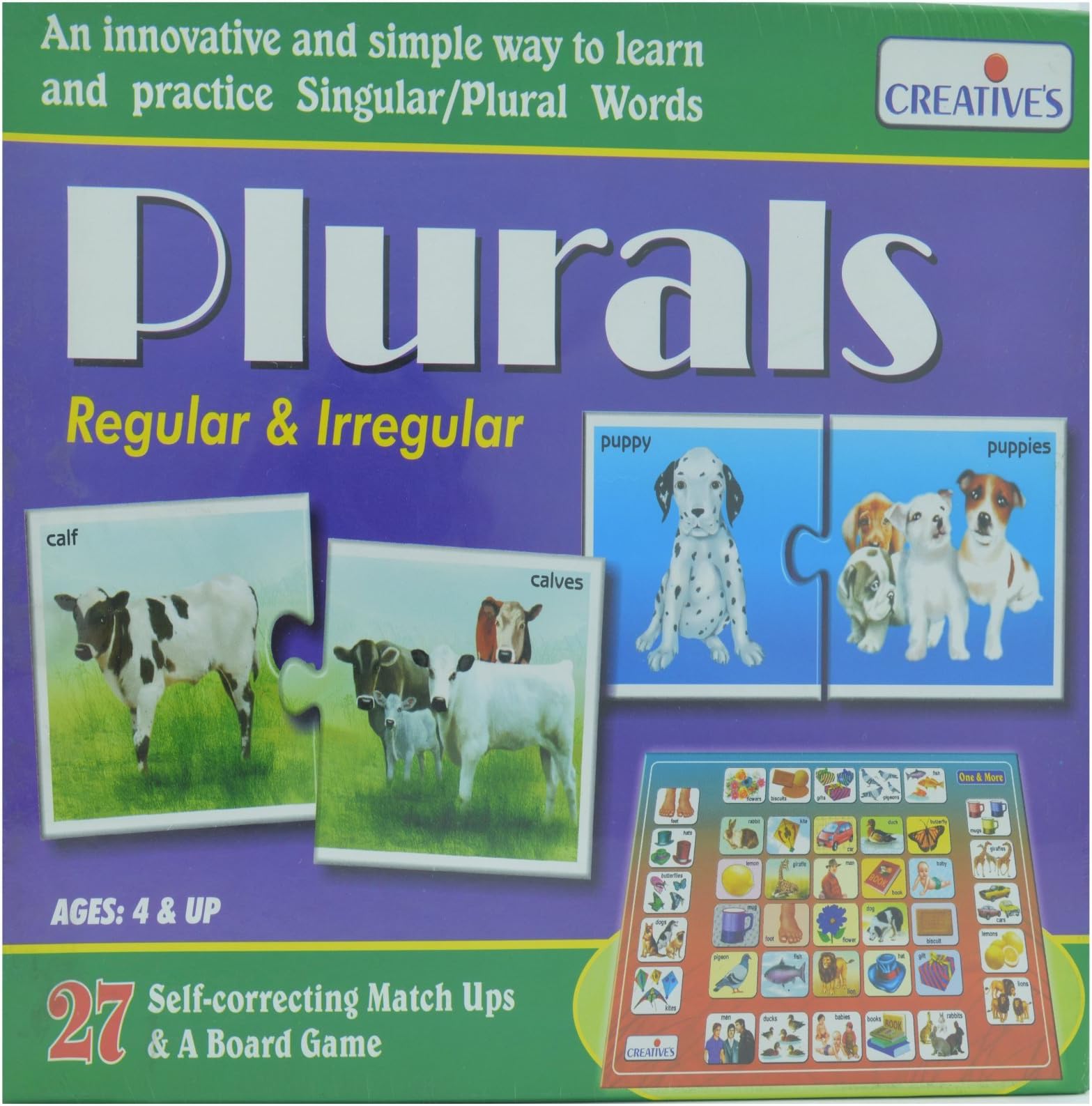 Buy Creative'S Plurals-Regular And Irregular Puzzle (Multi Color, 54 ...