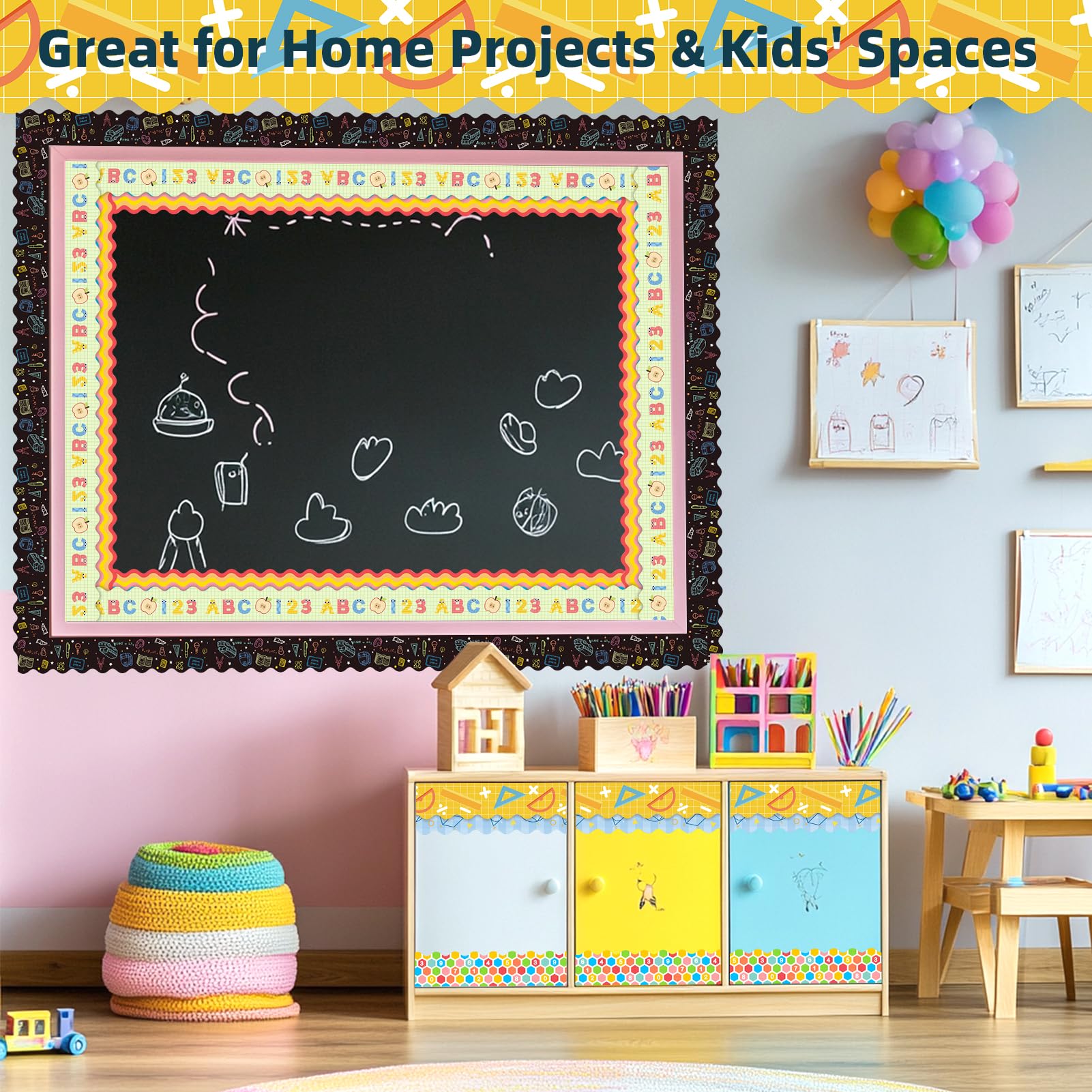 Snapklik.com : 6 Rolls 196.8 Ft Decorative Math Bulletin Board Borders ...