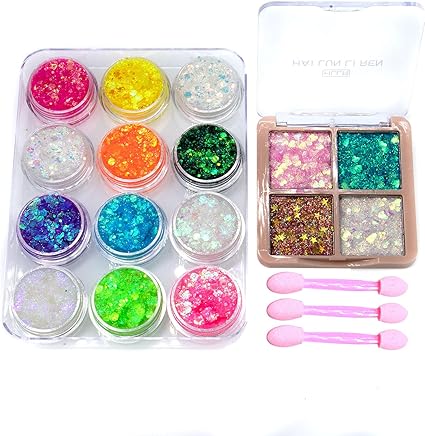 Amazon.com: 16 Body Glitter Face Glitters Makeup Festival Gel ...