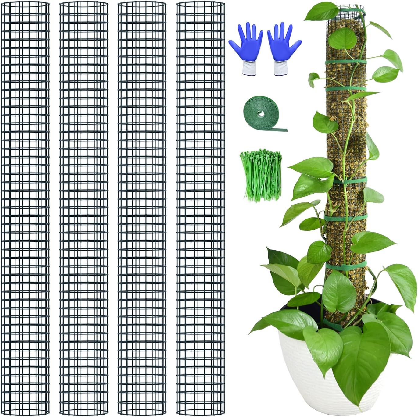 Amazon.com : HOLANHING 4 Pack Metal Moss Pole, 40" Moss Poles for ...