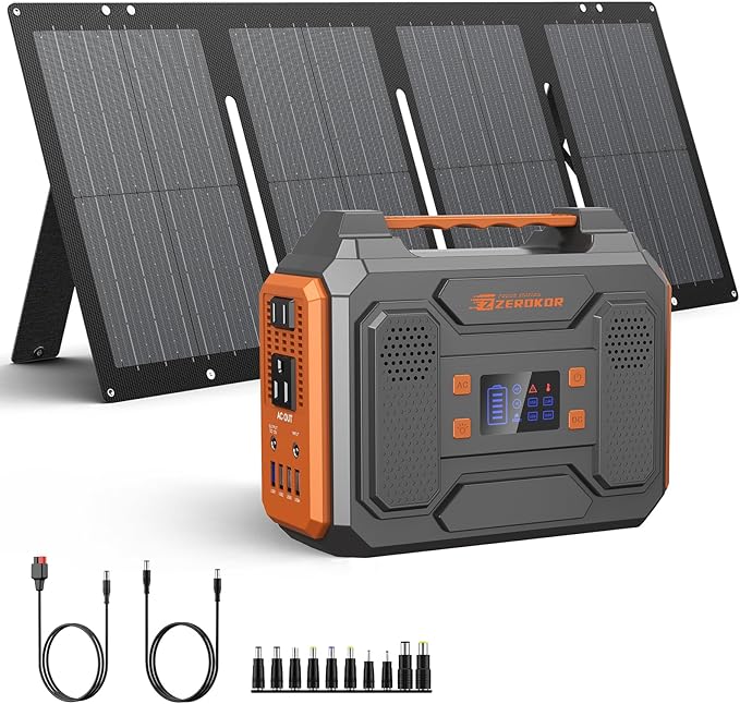 Amazon.com: Portable Solar Generator, 300W Portable Power Station with ...