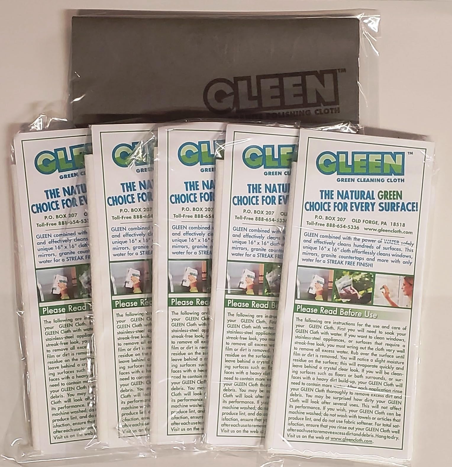 Amazon.com: GLEEN 3817 Reusable Cleaning Cloth, 16" x 16", Green, 5 ...