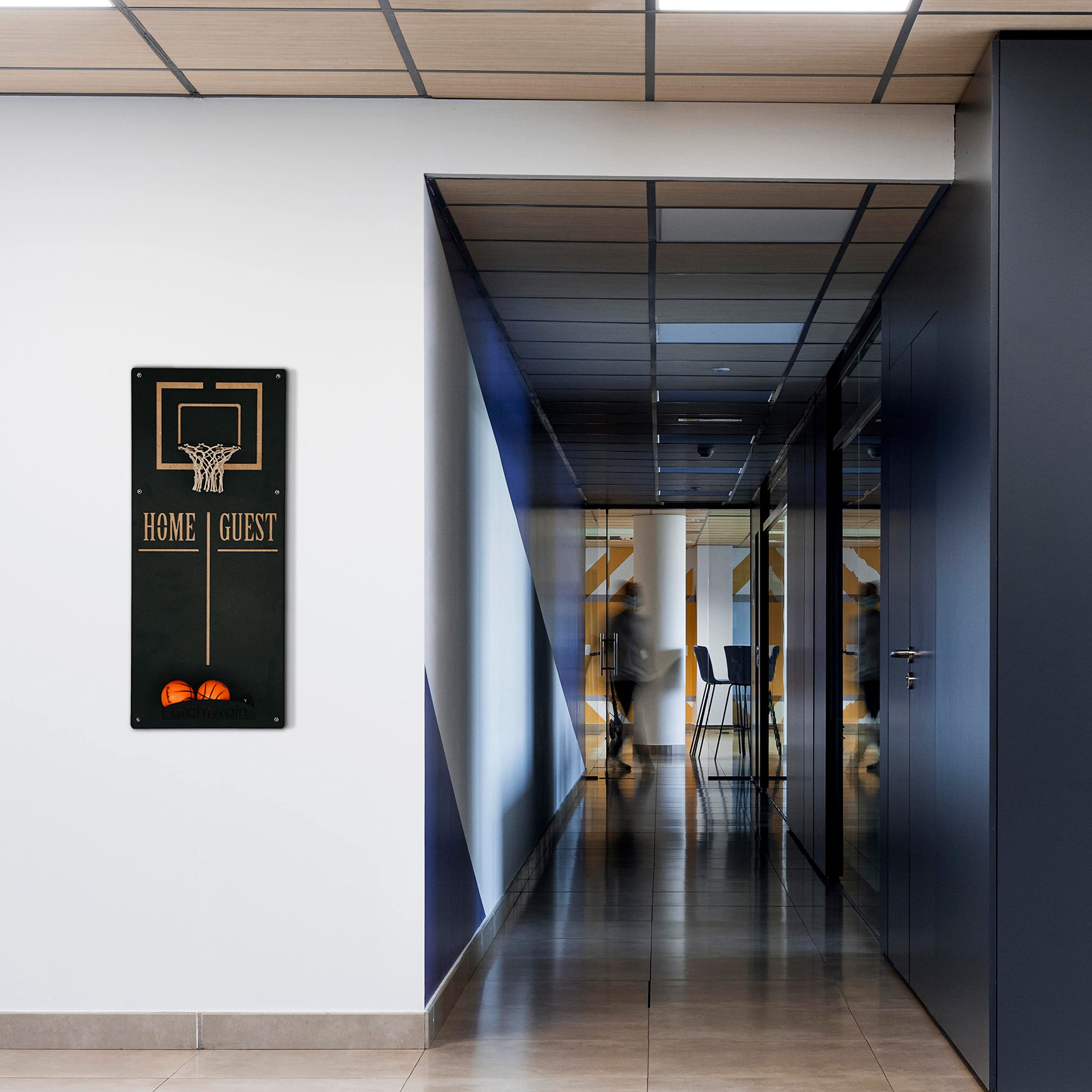 Basketball Hoop Metal Wall Decor, Wall Mounted Game Room Office ...