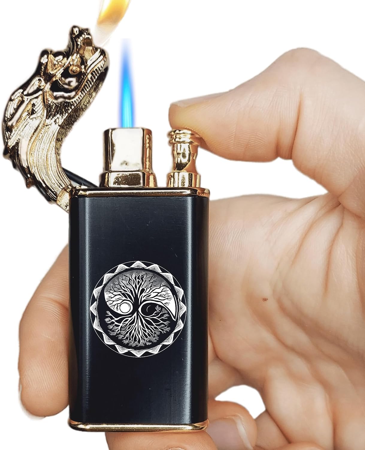 Amazon.com: Dragon Lighter with Dual Flame Refillable Butane Jet - Cool ...