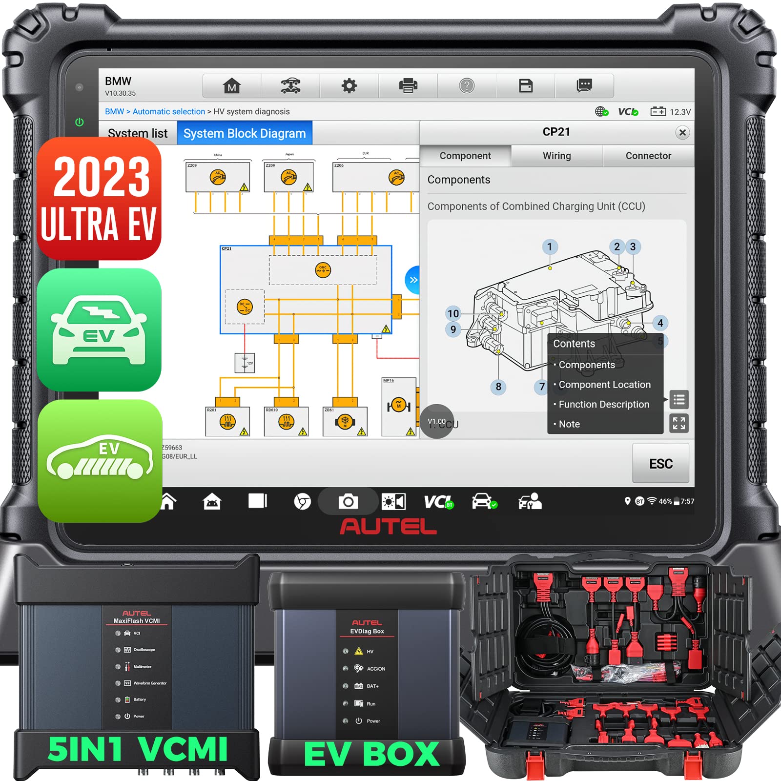 Buy Autel MaxiSys Ultra EV 2023: With EVDiag Kit EV High-Voltage Systen ...