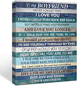 Amazon.com: Rustic to My Boyfriend I Love You Canvas Poster Print ...