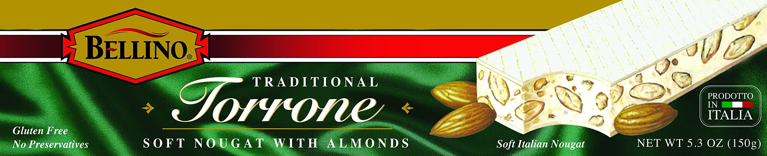 Amazon.com : Bellino Torrone (Soft Nougat) with Almonds, 5.3 Ounce Box ...