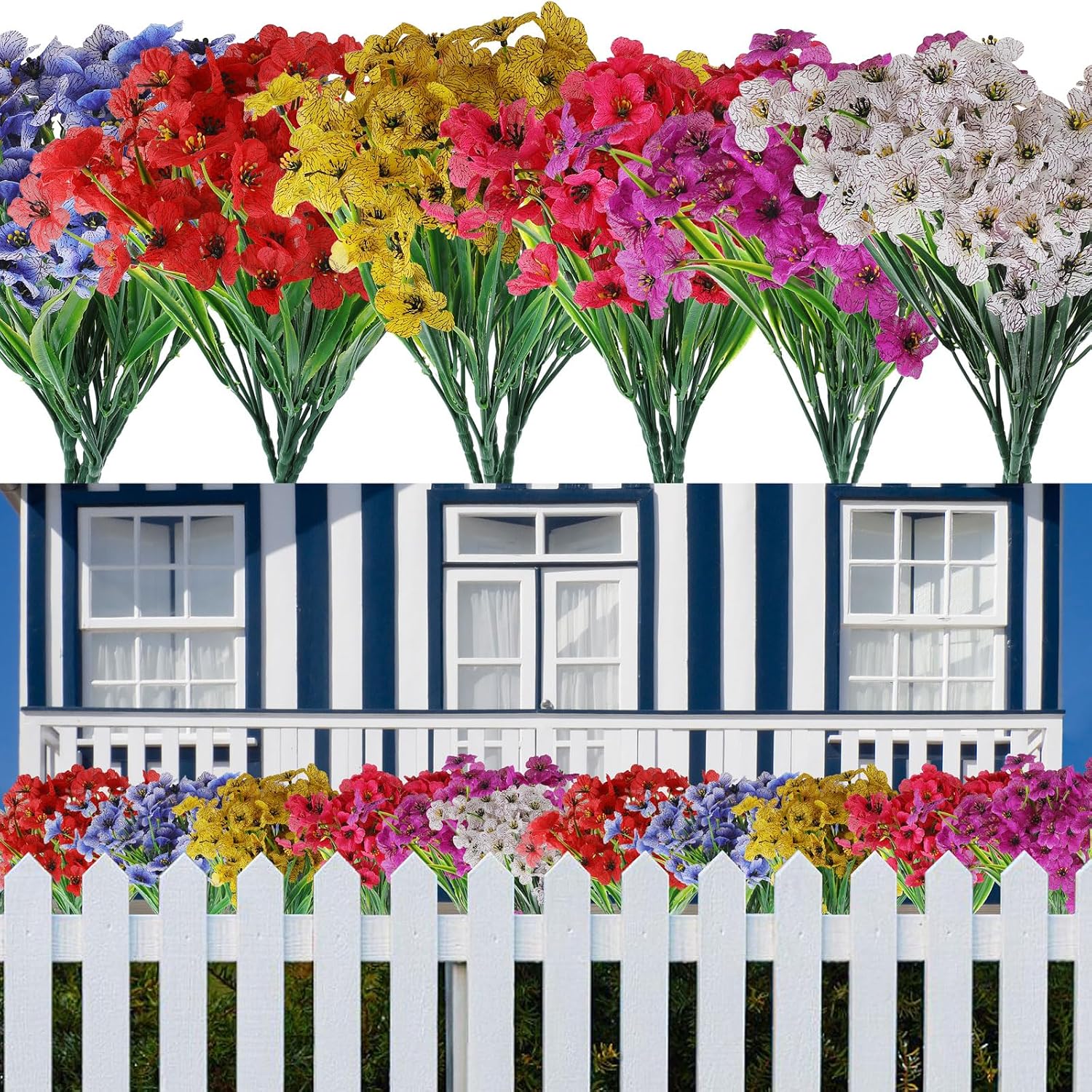 lekymo 30 Bundles Artificial Flowers for Outdoors Fake Flowers No Fade ...