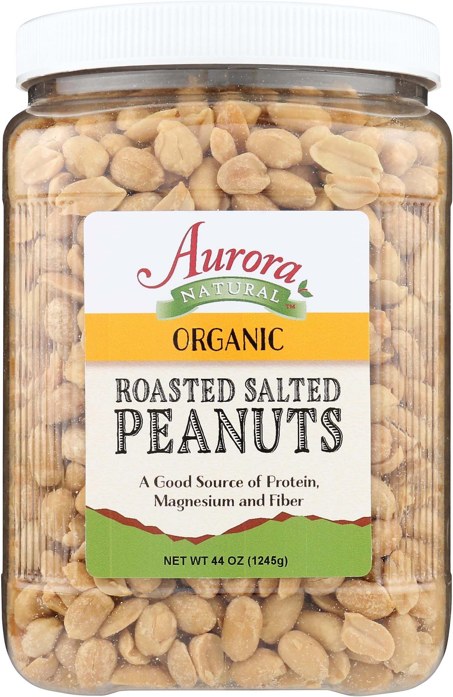 Amazon.com : AURORA PRODUCTS Organic Roasted & Salted Peanuts, 44 OZ ...