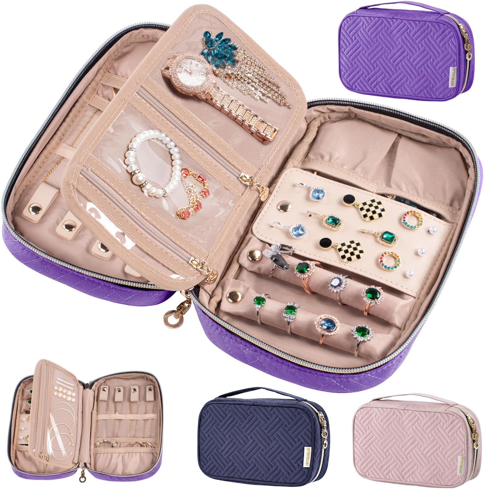 Amazon.com: Travel Jewelry Case Organizer - Small Jewelry Travel ...