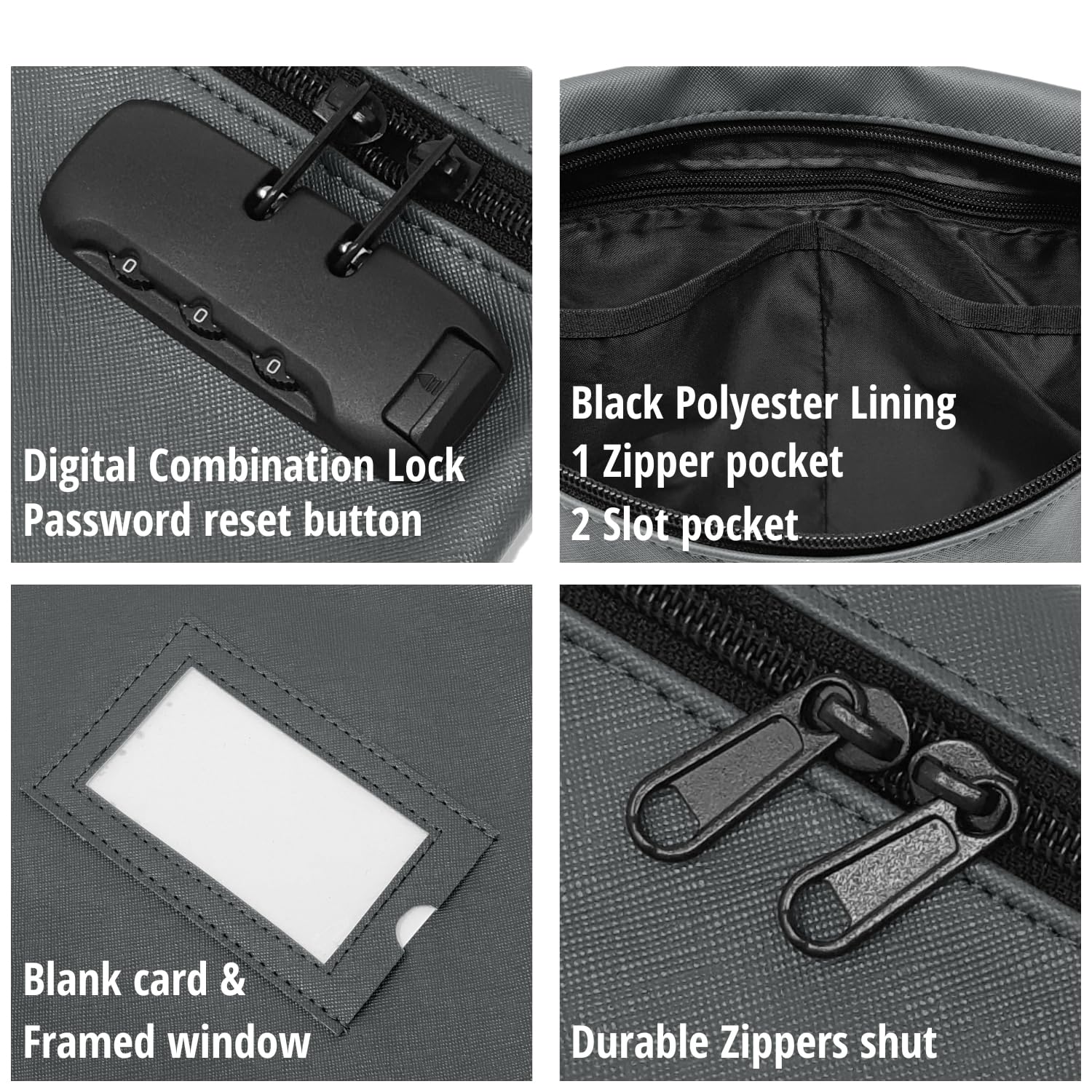 Snapklik.com : Grey Notary Bag 14x11 Inch Locking Document Case