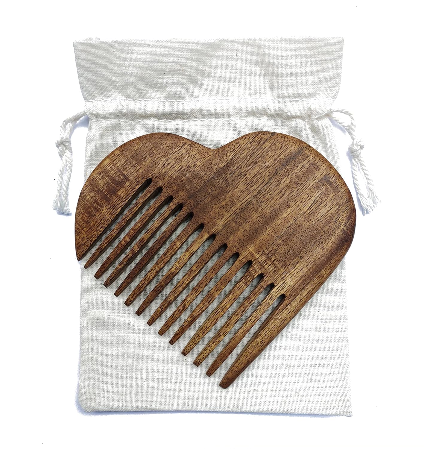 Amazon.com : Plai Na Heart Shaped Comb Pick/Wooden Afro Pick for Wife ...