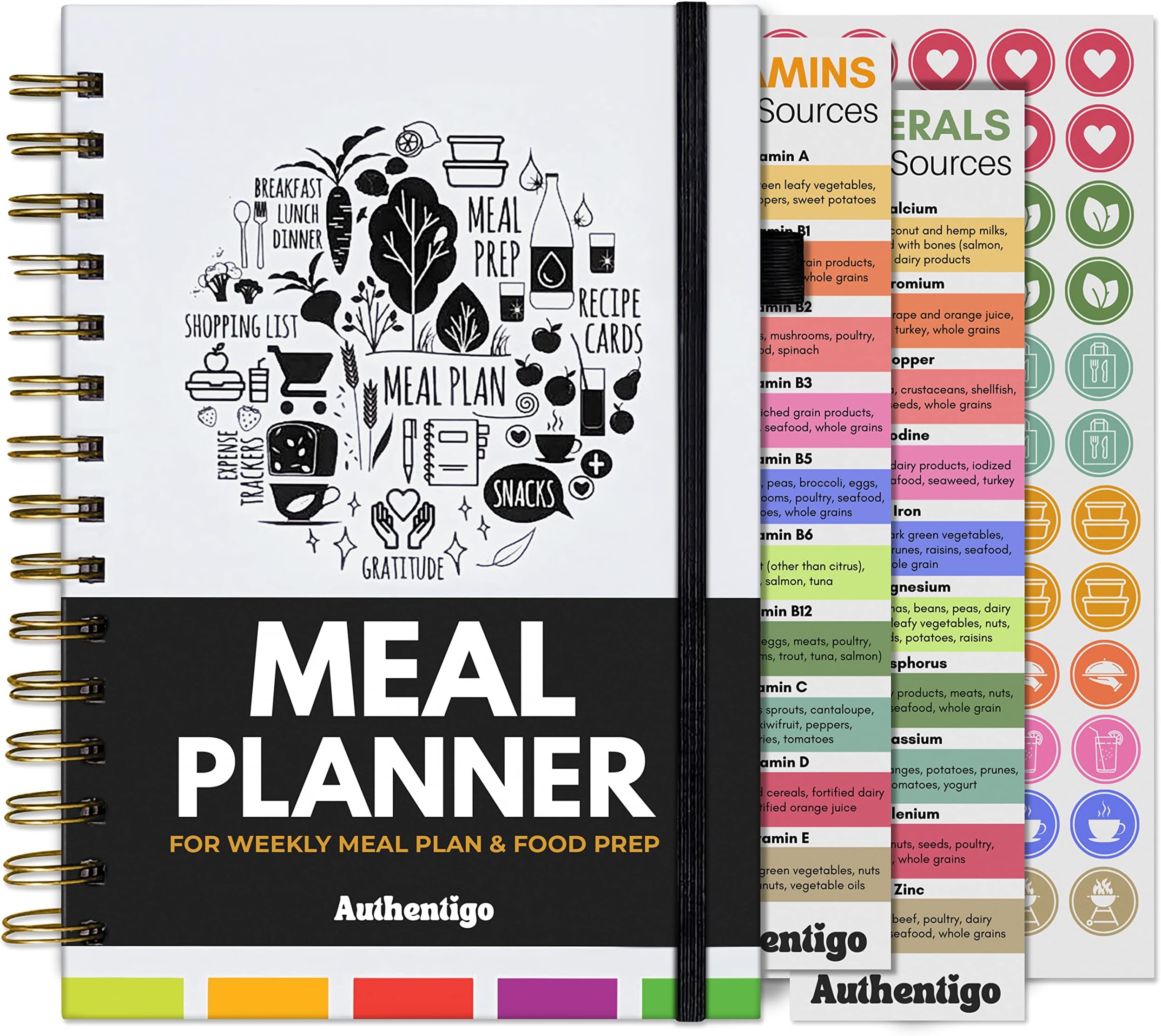 Amazon.com : Hard Cover Meal Planner Notebook - Spiral Bound W/Menu ...