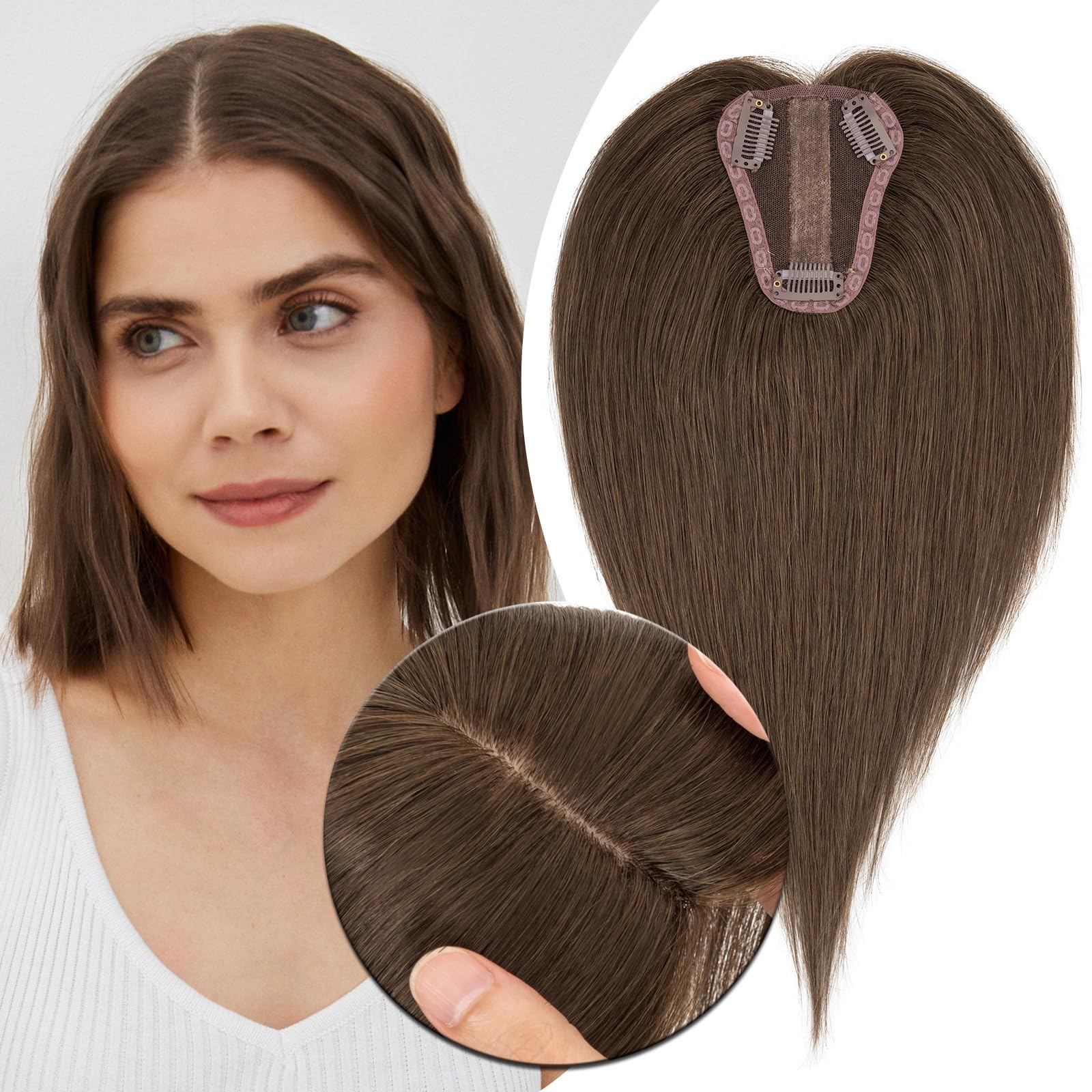 Amazon.com : MY-LADY Human Hair Toppers for Women Real Human Hair for ...