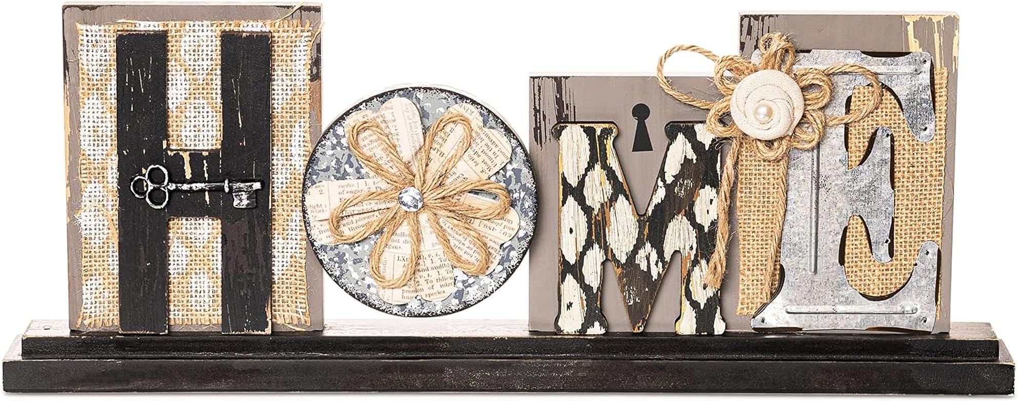 Amazon.com: Tapeera Rustic Mango Wood Home Sign - 7" x 9" Freestanding ...