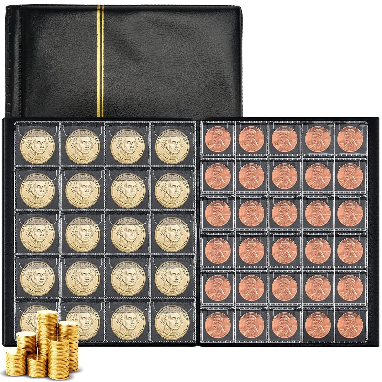 250 Pockets Coin Collection Book,Coin Collecting Storage,21.8x16.8cm ...
