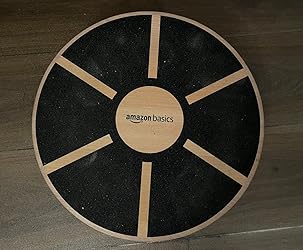 Amazon.com : Amazon Basics Wood Wobble Balance Trainer Board, Black ...