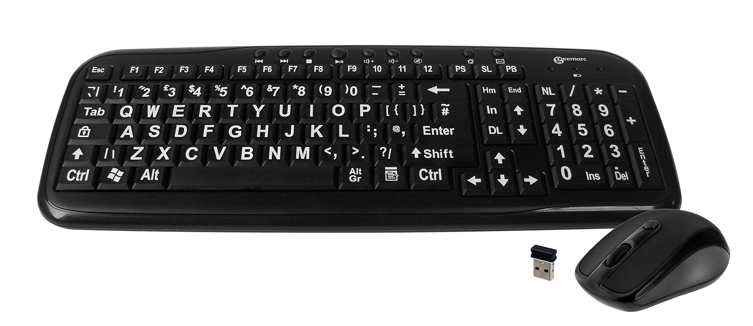 Geemarc Big Letter Wireless Keyboard And Mouse Uk Version | Desertcart ...