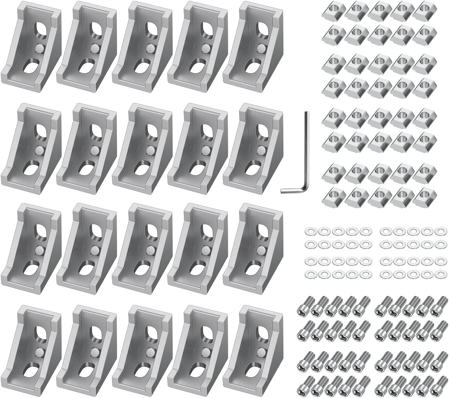 2020 Corner Bracket, 2020 Series Aluminum Profile Connector Set, 10pcs ...