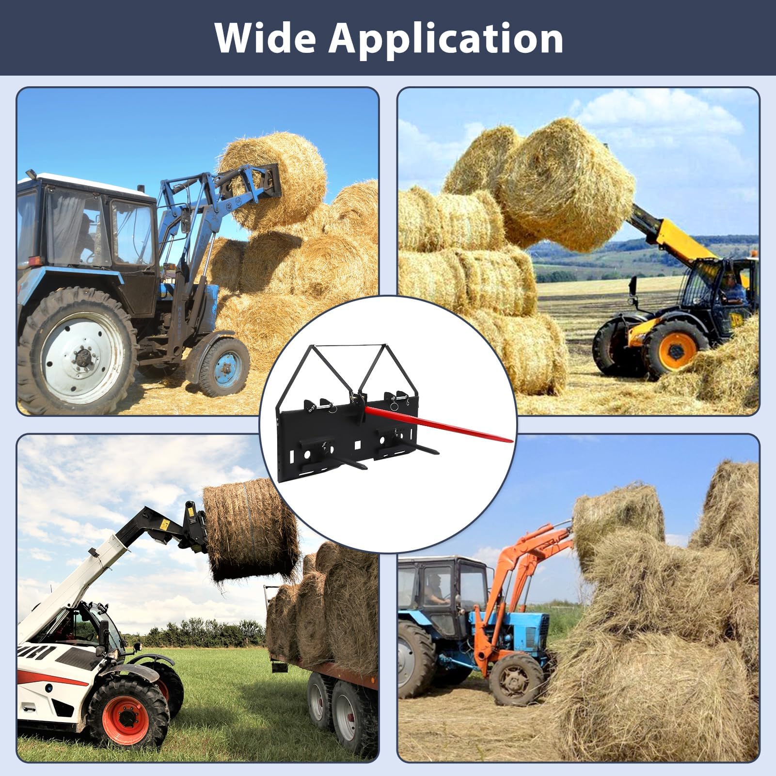 Snapklik.com : Hay Spear 49" Bale Spear 4000 Lbs Capacity, Quick Attach ...