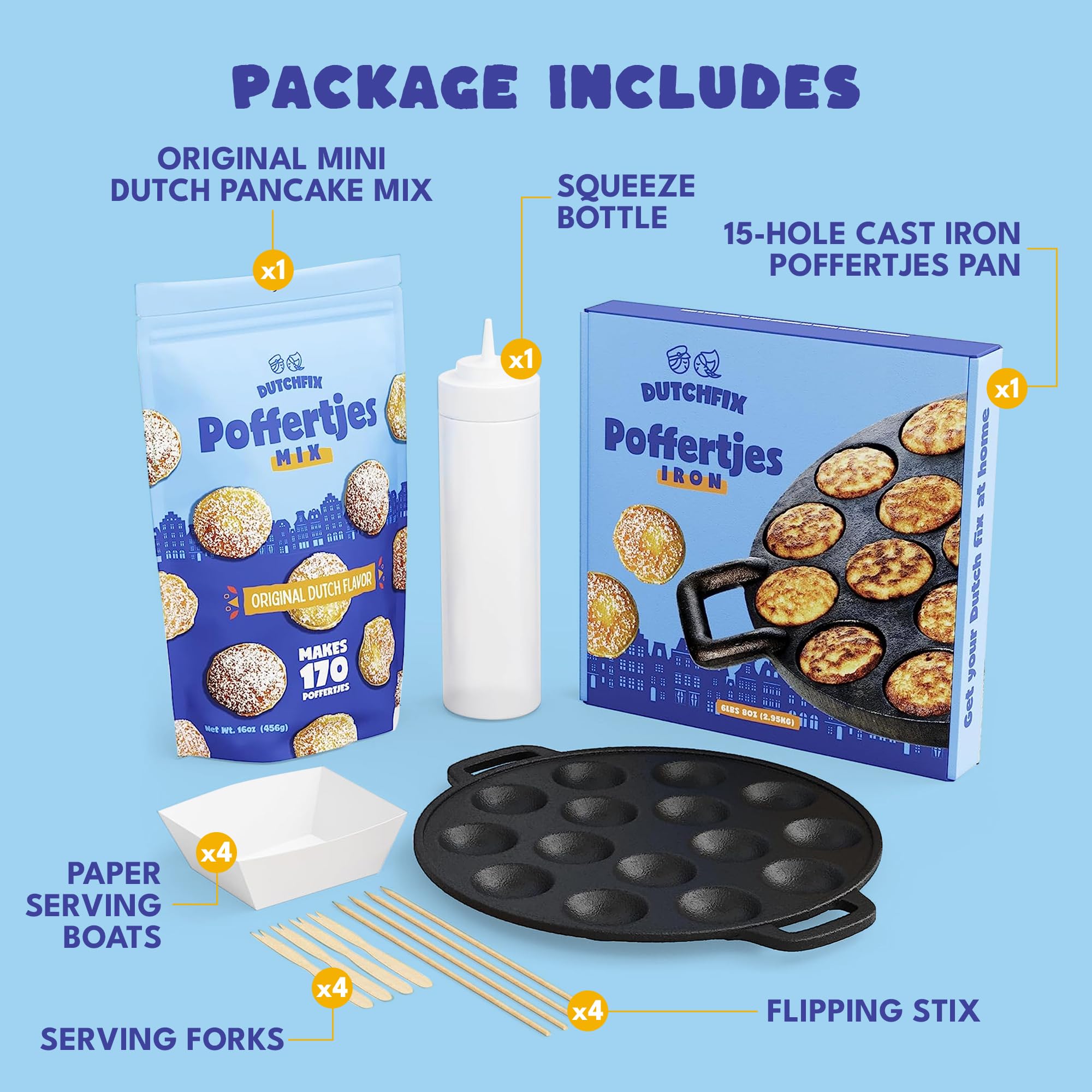 Snapklik.com : DutchFix Poffertjes Kit, 15-Hole Cast Iron Mini Biscuit ...