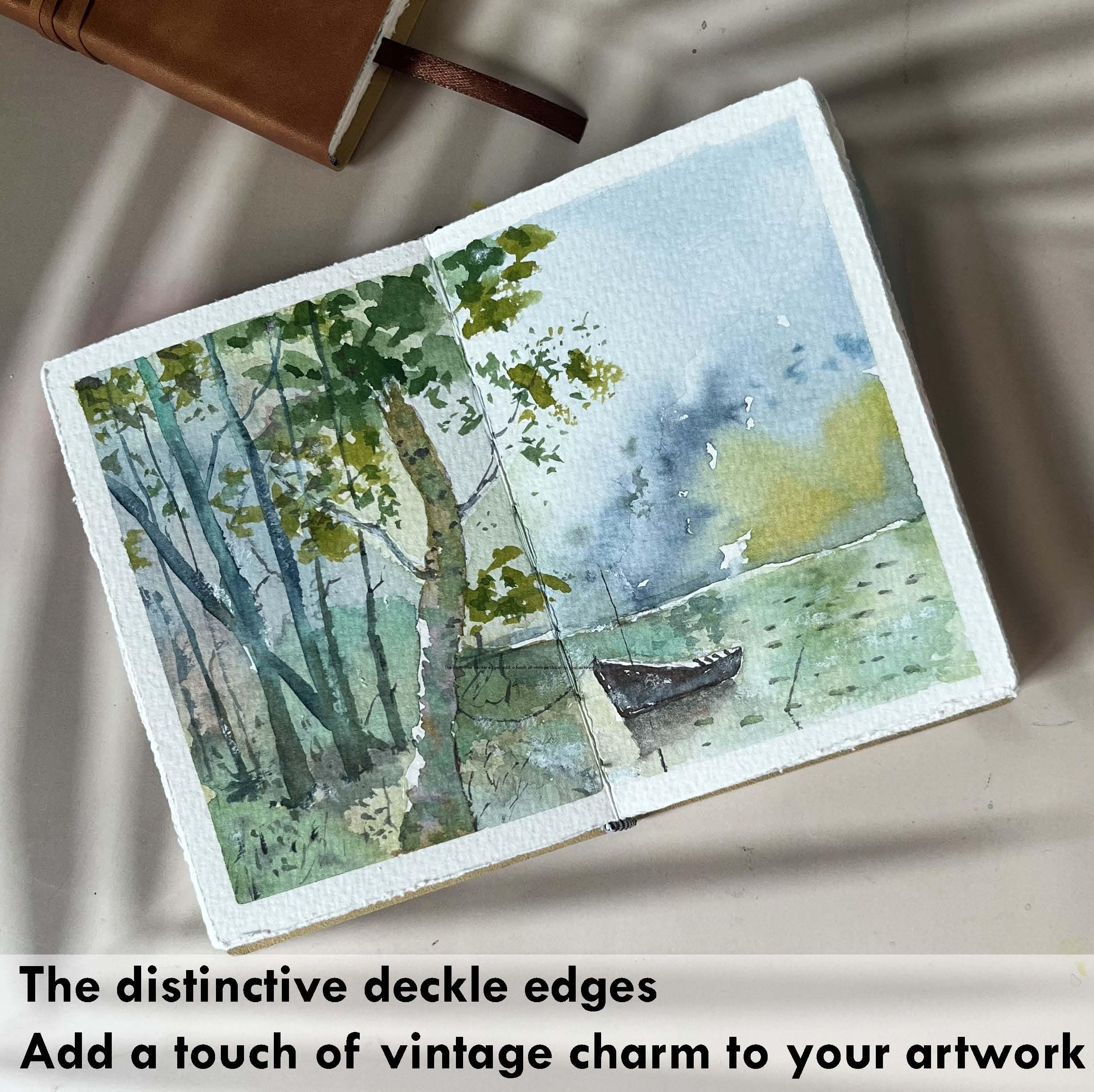 Snapklik.com : Tumuarta Deckle Edge Watercolor Paper Square Sketchbook ...