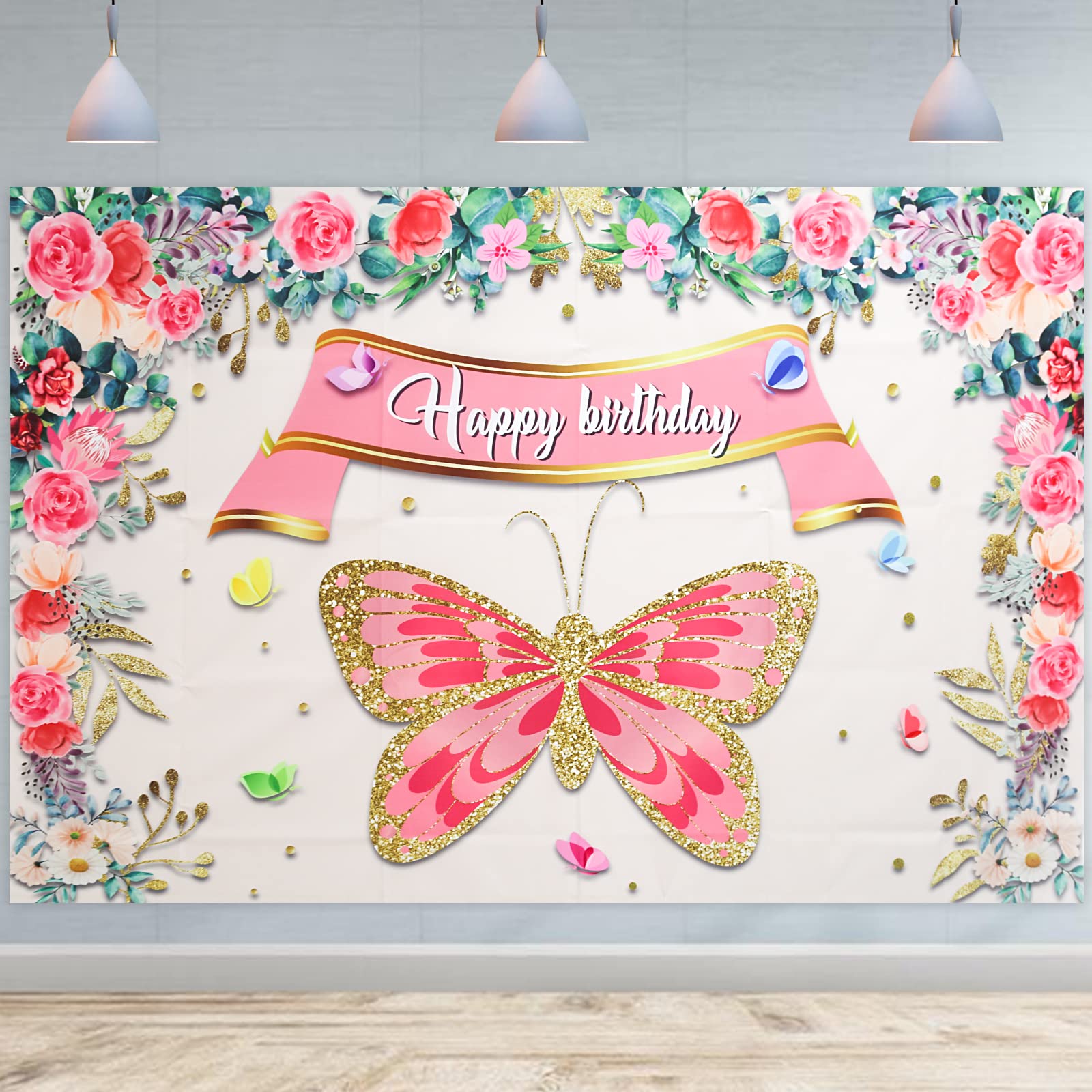 Snapklik.com : Butterfly Birthday Party Tapestry Decoration Butterfly ...