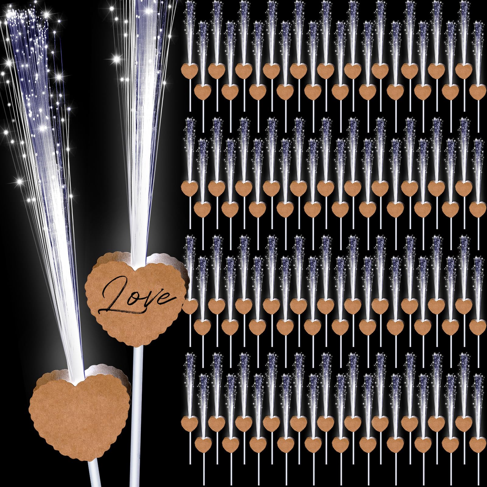 Amazon.com: Tujoe 50 Pcs White Fiber Optic Wands Wedding Sparklers ...