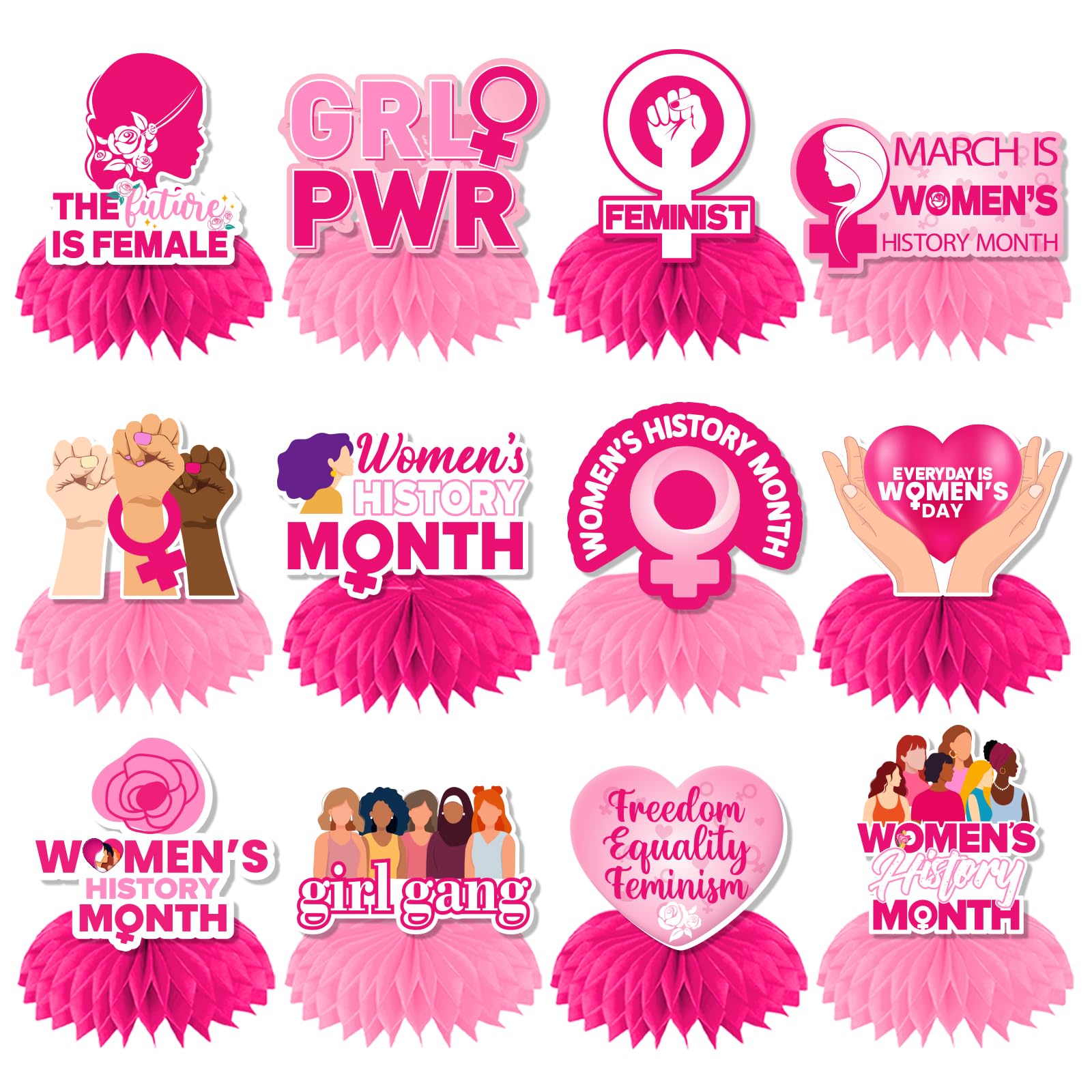 Amazon.com: Womens History Month Decorations Honeycomb Centerpieces ...