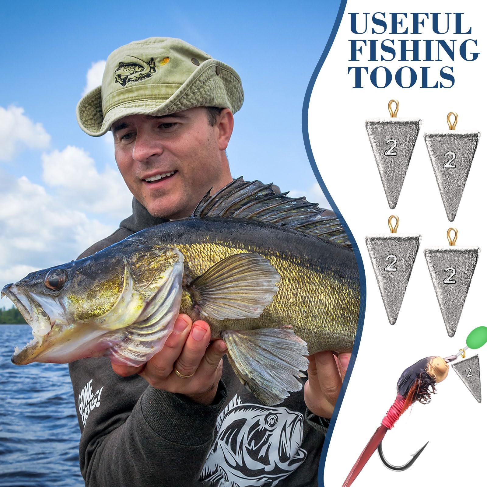 Snapklik.com : 36 Pcs 4 Oz Pyramid Fishing Weights Sinkers Saltwater ...