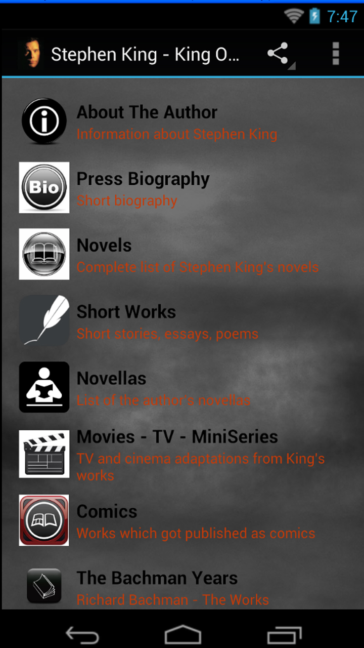 Stephen King - King Of Horror - App on Amazon Appstore
