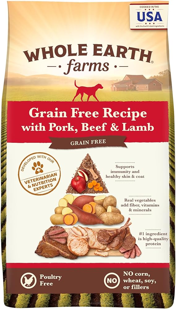 Amazon.com: Whole Earth Farms Natural Grain Free Dry Kibble, Wholesome ...