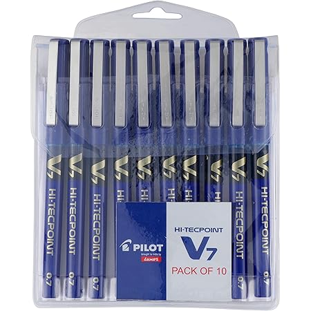 Pilot V7 Liquid Ink Roller Ball Pen - Blue Body, Blue Ink (Pack of 3 ...