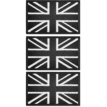 3PCS Union Jack Velcro Patch Black United Kingdom Flag Patch Tactical ...