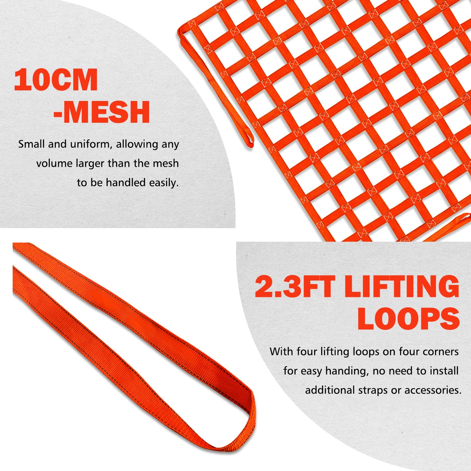 Snapklik.com : Cargo Lifting Net 1100LBS, 492x492 Safety Lifting Net ...