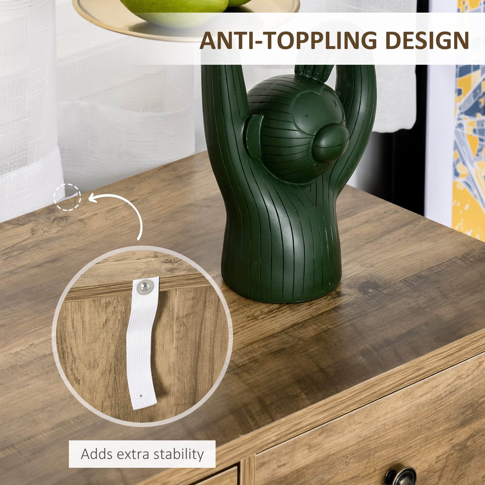 HOMCOM Farmhouse Sideboard Buffet Accent Storage Cabinet with X-Shaped ...