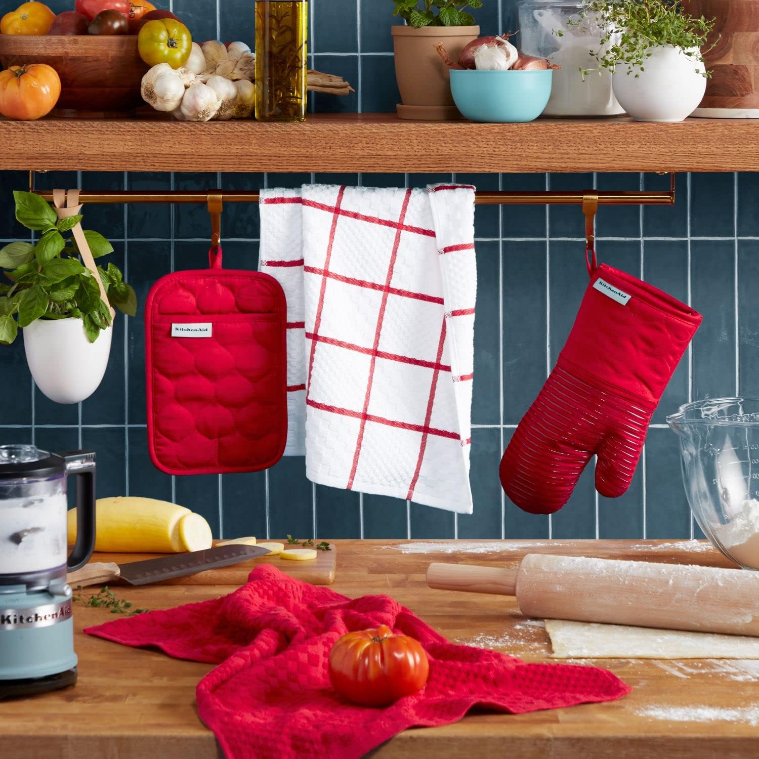 KitchenAid Quilted Cotton Terry Cloth Towels and Oven Mitt Set - Only ...
