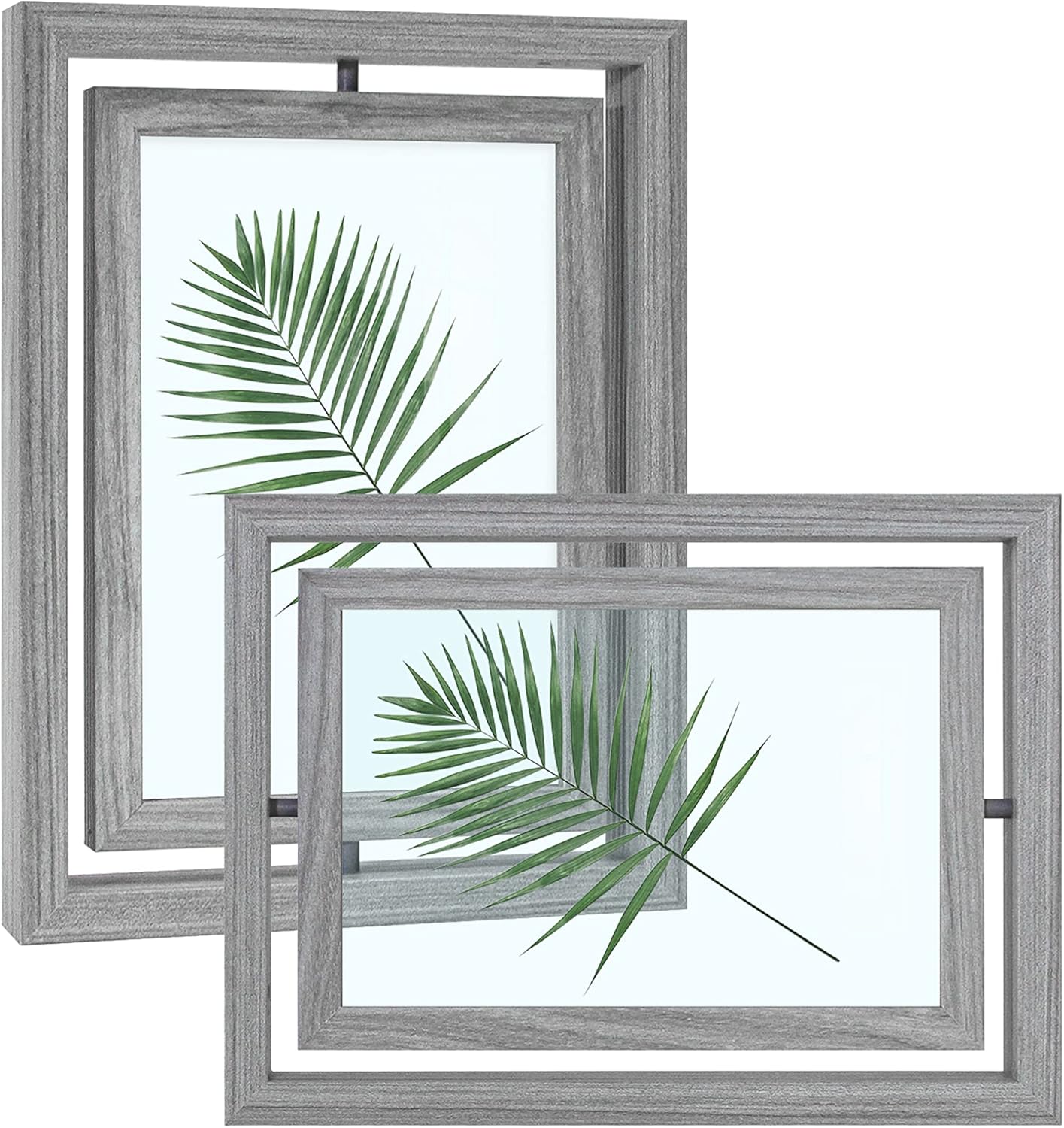 SUMGAR 7x5 Photo Frame 5x7 Rotating Grey Wood Picture Frames with ...