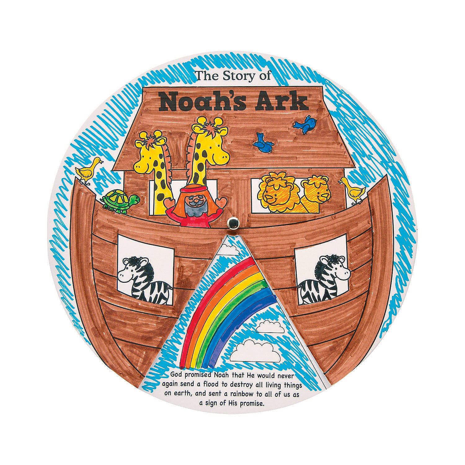 Kids Craft Kits Color Your Own Noah's Ark Story Wheels - 12 Piece Bible ...