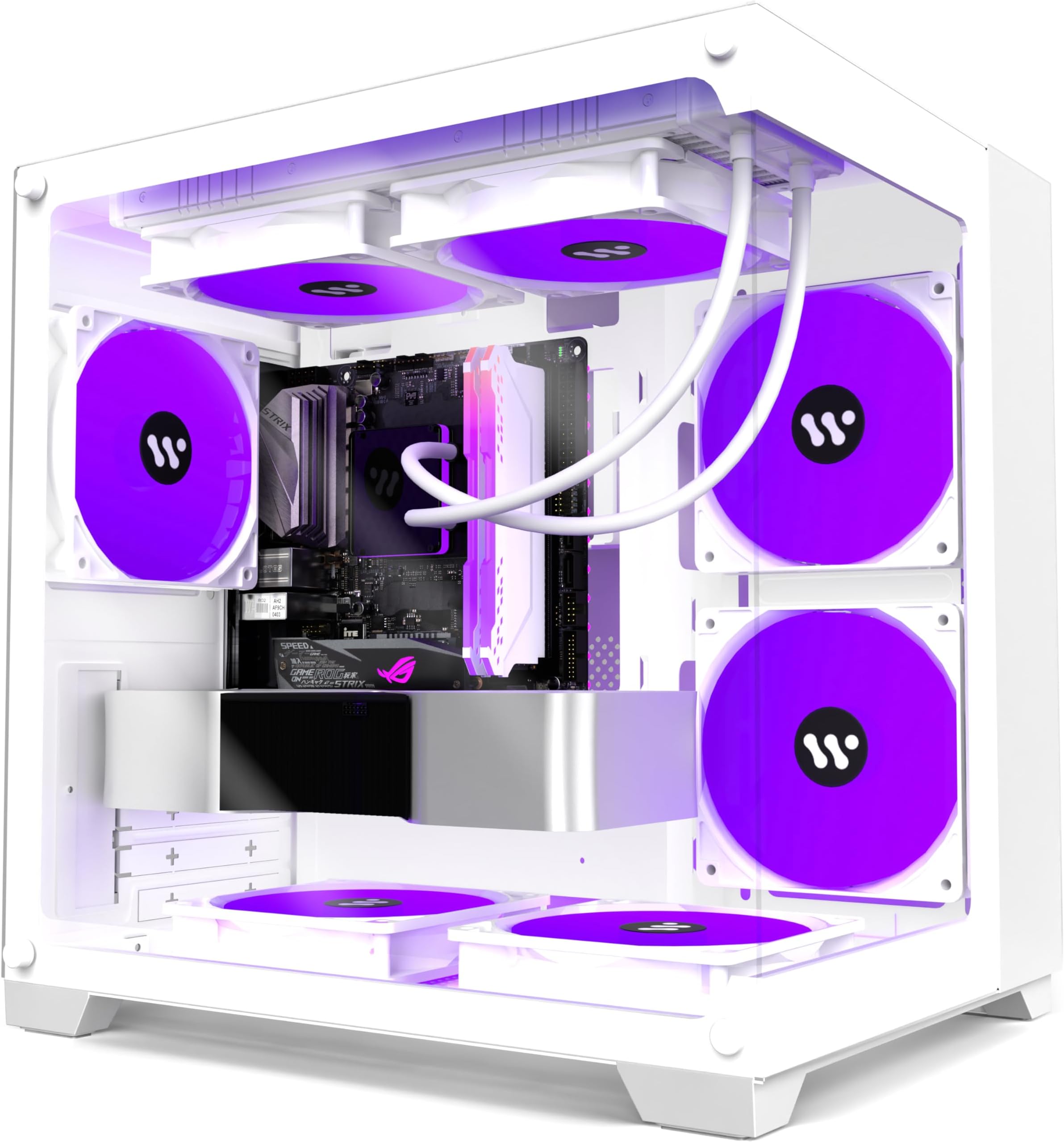 KEDIERS Micro ATX Tower PC Case 7 ARGB Fans Gaming PC Mini Case with 2 ...