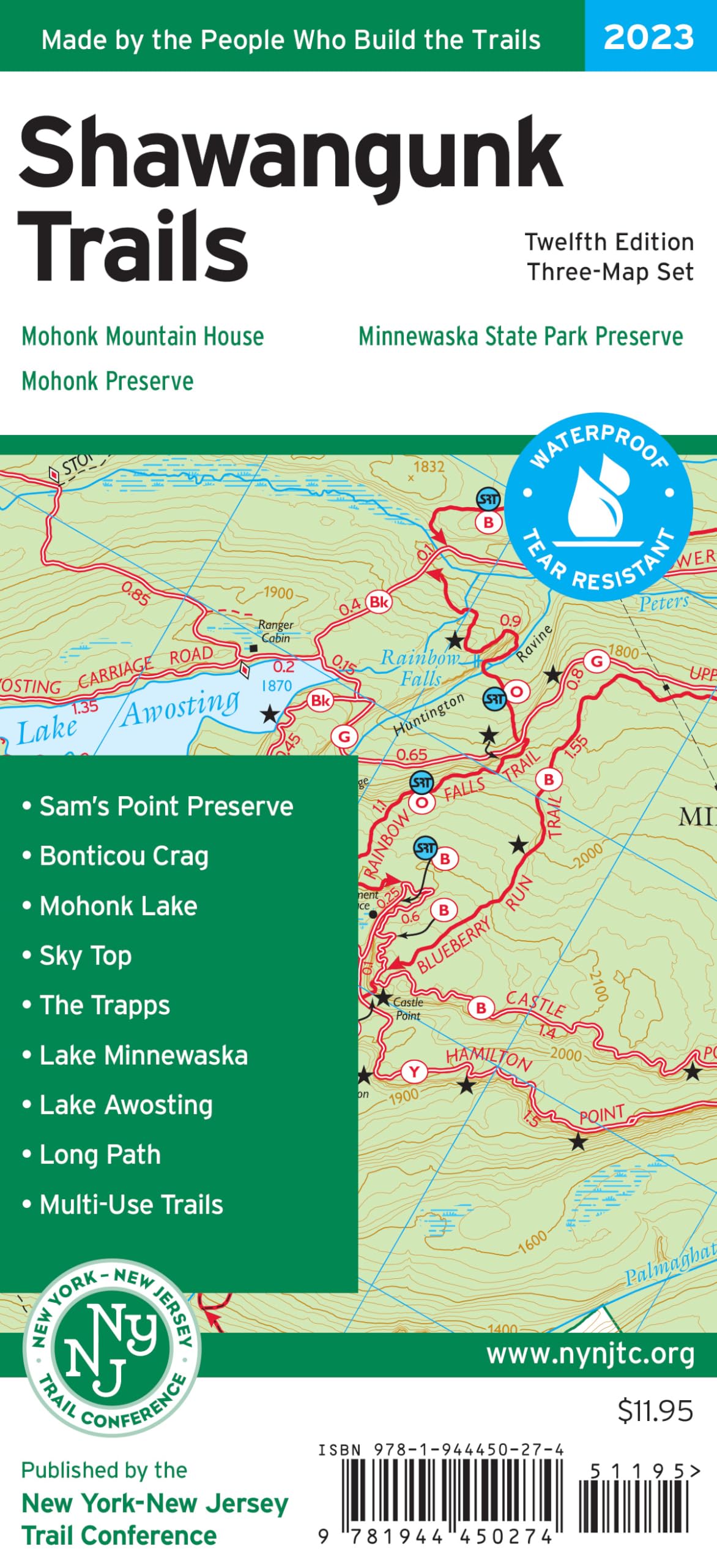 Shawangunk Trails Map, 2023: Minnewaska State Park Preserve, Mohonk ...