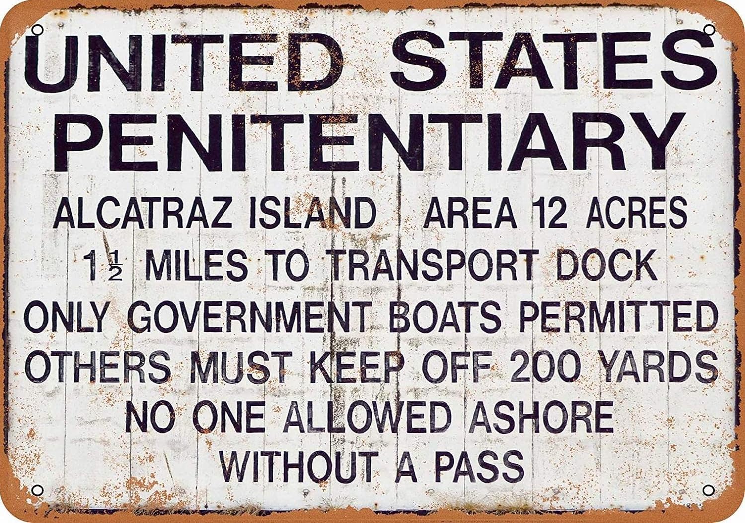 mefoll Wall Art Decor Signs Alcatraz Prison Funny Metal Signs 12x16 Tin ...